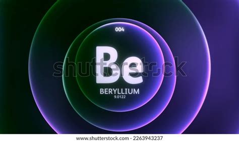 Beryllium Element 4 Periodic Table Concept Stock Illustration