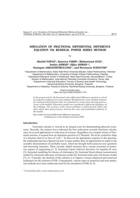 Pdf Simulation Of Fractional Differential Difference Equation Via