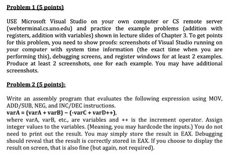Problem Points USE Microsoft Visual Studio On Chegg