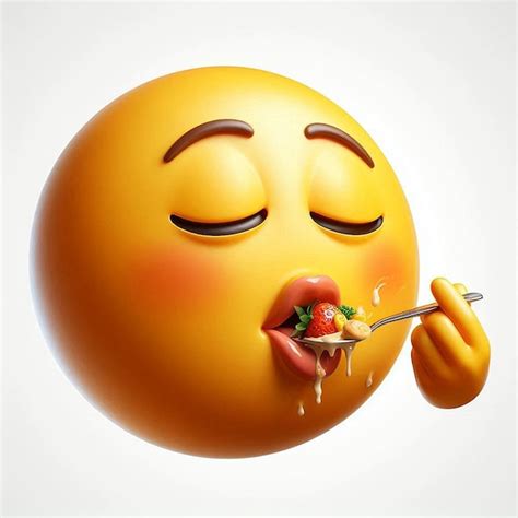Food Symbol Cartoon Food Emoji Yellow Food Face Emoji With Food Yellow Smiley Food F Premium