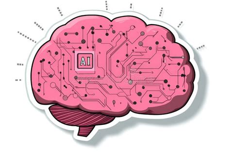 pink digital brain embedded ai microchip glowing neural patterns
