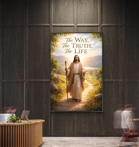 Jesus The Way The Truth The Life Canvas Print Framed Religious Wall