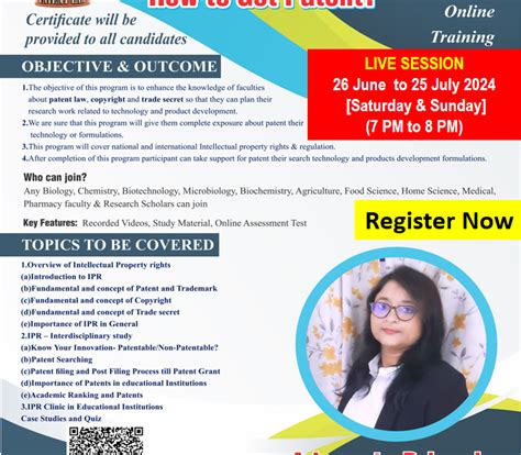Faculty Development Programme Fdp On How To Get Patent One Month
