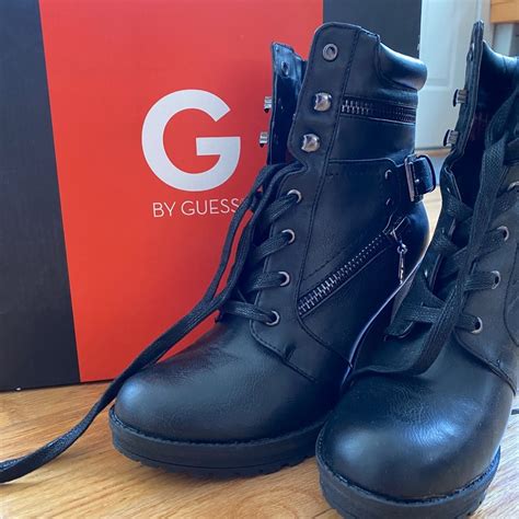 Guess Black Combat Boots Gem