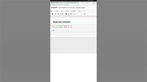 Python Program To Swap Two Numbers Shorts Python Youtube
