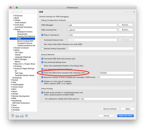 Workspace Preferences Eclipse Embedded Cdt Cc Development Tools™