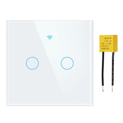 For Tuya Smart Light Switch 2 Gang Wifi Smart Touch Wall Switch With