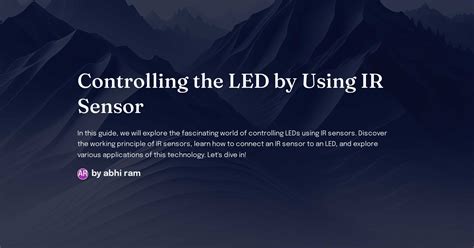 Controlling The LED By Using IR Sensor