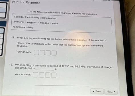 Solved Numeric Response Use The Following Information To