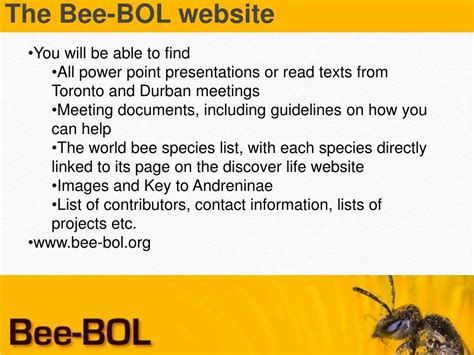 Ppt Bee Barcoding Bee Bol Campaign Powerpoint Presentation Free