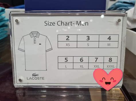 Fabshoppe28 Lacoste Size Chart For Reference 💜