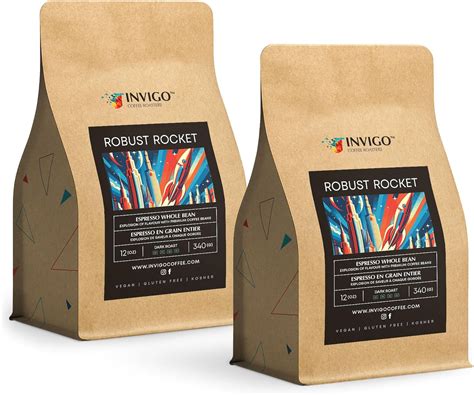 Invigo Espresso Coffee Beans 24oz 680g Dark Roast Aroma Rich Whole