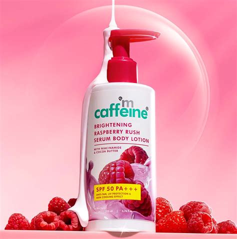 Brightening Raspberry Sunscreen Spf 50 Body Lotion 200ml Mcaffeine