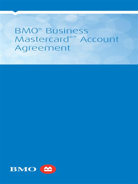 Bmo Business Mastercardagreement Pdf Credit Card Cheque