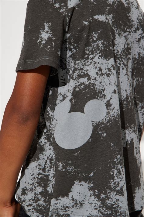 Mini Mickey Mouse Texture Panel Tee Grey Fashion Nova