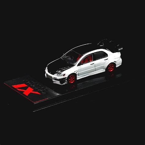 Po Cm Model 164 Mitsubishi Lancer Evo Ix Voltex Pearl White Carbon
