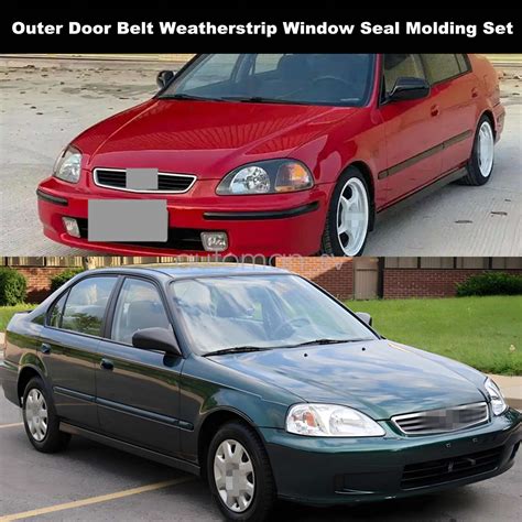4 Pcs For Honda Civic 1996 2000 Door Belt Weatherstrip Window Seal