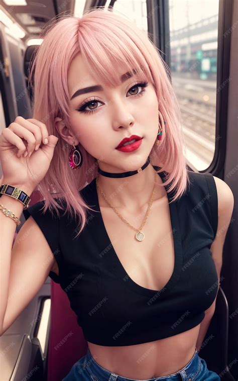 Premium Photo Beautiful Cutie Asian Woman Posing In Transport Train
