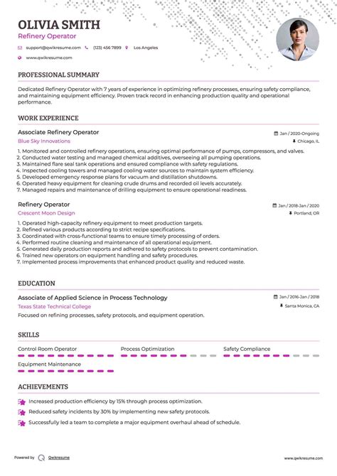 10 Refinery Operator Resume Samples And Templates For 2025