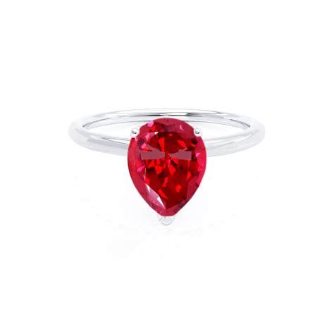 Lulu Pear Ruby Lily Arkwright Diamond Rings