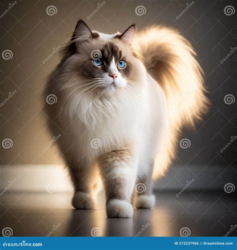 Beautiful Ragdoll Cat Watercolor Fantasy Clipart Illustration 320466759