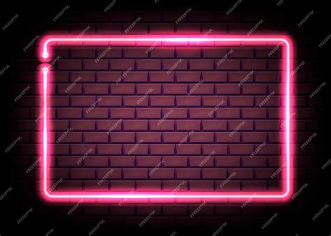 Premium Vector Neon Rectangle Frame Or Neon Lights Sign Vector