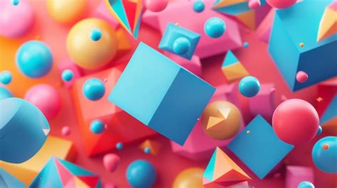 Premium Photo Diverse 3d Shapes Floating Background