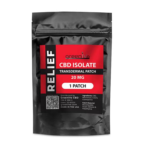 Relief Transdermal Cbd Patch 1 Patch Greenive Cbd