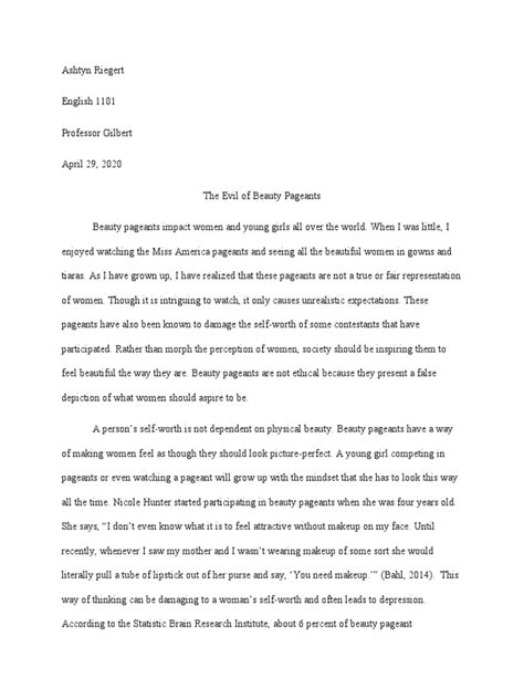 Argument Essay Final Draft Pdf
