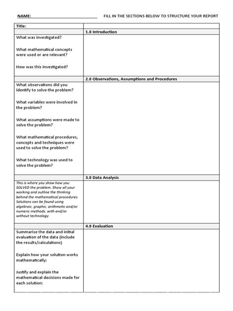 Scaffolder Maths Report Digital Worksheet Pdf