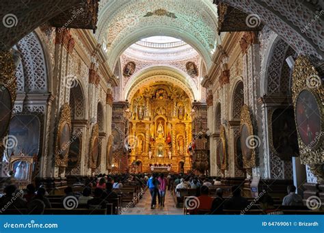Golden Church Of San Francisco Quito Ecuador Editorial Photo Image