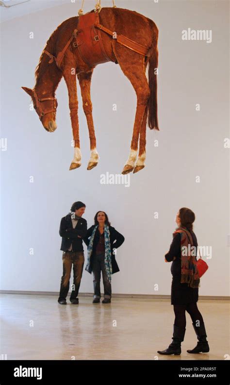 Visitors To The Museum Of Contemporary Art Look At Artwork By Italian