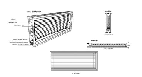 Ventilation Block Detail Elevation And Plan 2d View Autocad File