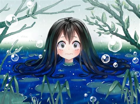 Tsuyu Asui Fan Art By Nyanafk On Deviantart Tsuyu Asui My Hero