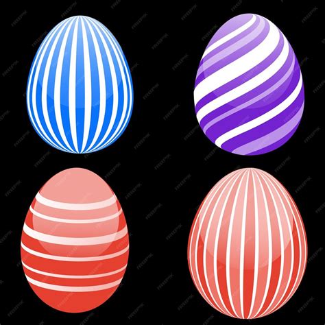 Premium Vector Striped Easter Eggs Vector Illustration