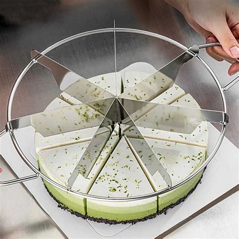 7 Slice Stainless Steel Pie Cutter Press Circle Pie Cutter With Side