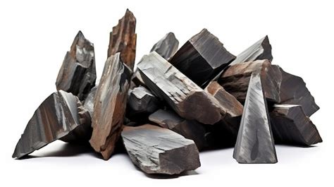 Premium Ai Image Pieces Of Sharp Rocks Isolated On White Background