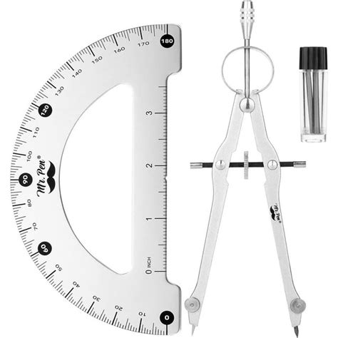 Mr Pen Metal Protractor Compass Set For Geometry Math Student