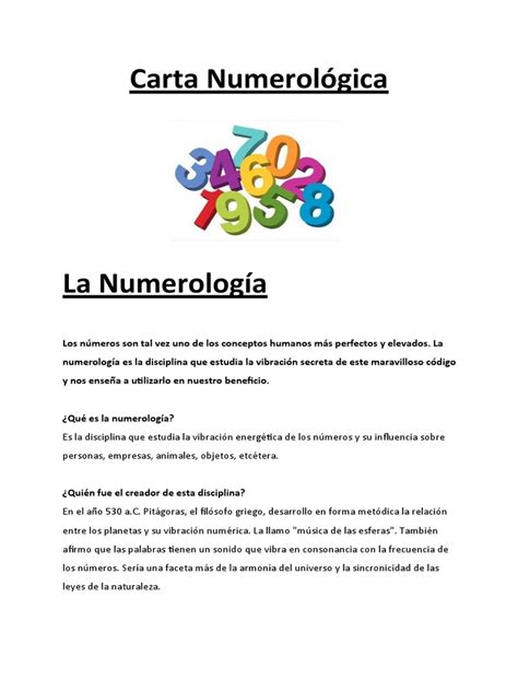 Guía Completa De Carta Numerológica Pdf Aprendizaje Amor