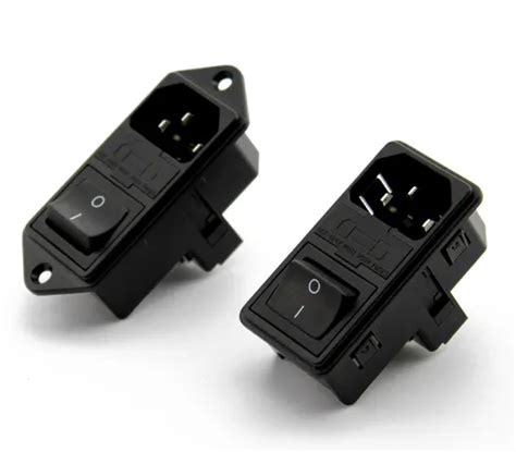 Power Entry Module With En60320 C14 Fuseholder Switch Dpst Power Socket Double Fuse Iec