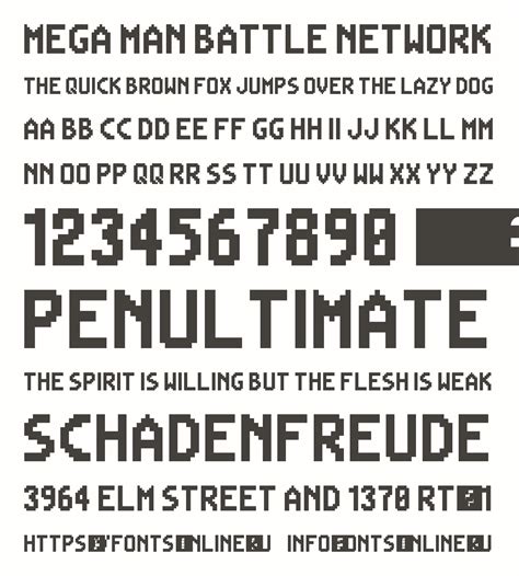 Mega Man Battle Network Font