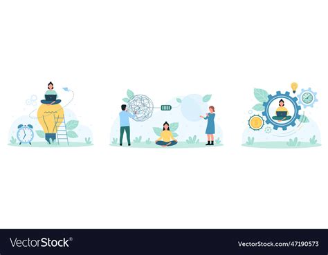 Productivity In Problem Solving Set People Solve Vector Image