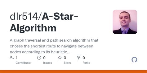Github Dlr514a Star Algorithm A Graph Traversal And Path Search Algorithm That Choses The