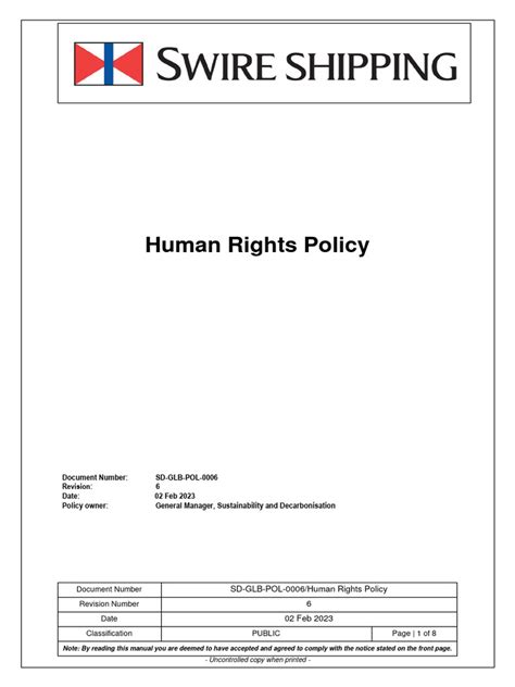 Human Rights Policy Pdf Employment Human Rights