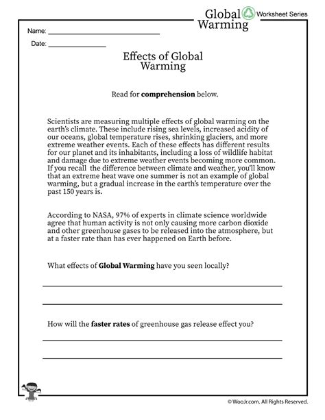 Global Warming Printable Worksheets Preschool Coloring Printables