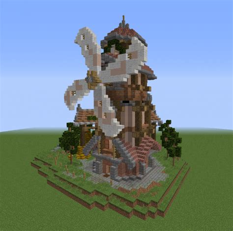 Minecraft Windmill Blueprints Minecraft Medieval Windmill Tutorial