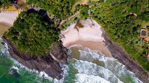 Vista Aérea Das Praias De Itacaré Bahia Brasil Pequenas Praias Com Mata