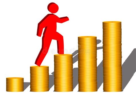 Scaling New Financial Heights On White Background Stock Image Illustration Of Gold Wealth