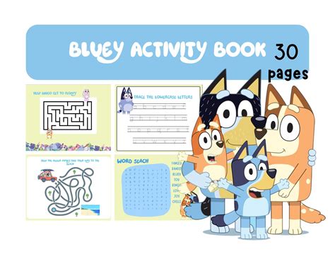 Bluey Activity Book Bluey Worksheets Bluey Bluey Preschool Worksheets Etsy