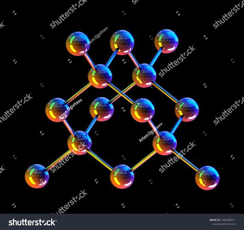 Molecular Structure Diamond 3d Render Atomic Stock Illustration